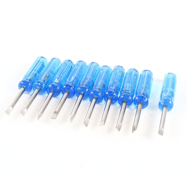 10 Pcs Plastic Handgrip 2mm Cross Head Tip Slotted Screwdriver for sale ...