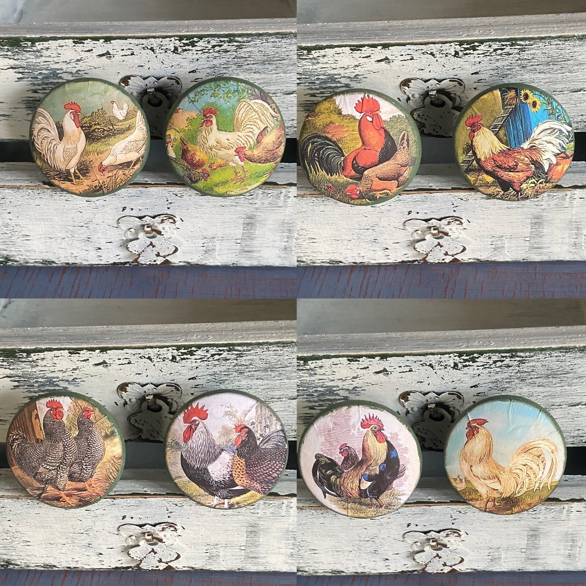 Rooster Cabinet Hand Painted Chicken Cupboard!