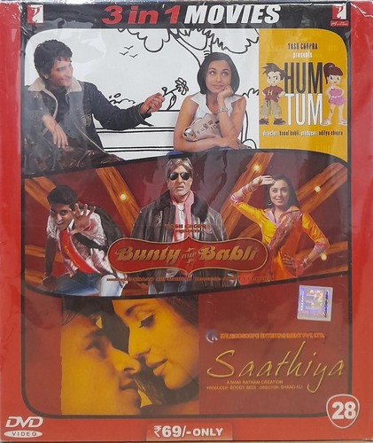 Hum Tum, Bunty Aur Babli, Saathiya Bollywood 3in1 Hindi Movie DVD (No ...
