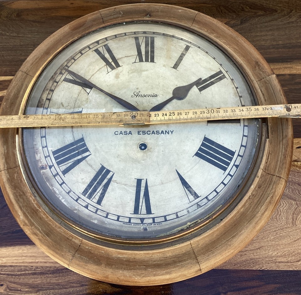 ANTIQUE ANSONIA RAILWAY STATION CLOCK. 16". 1920s. MADE IN USA | eBay