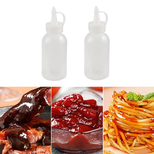 2pcs Sauce Bottles Dustproof And Leakproof Squeeze Bottles Gravy Condim ...