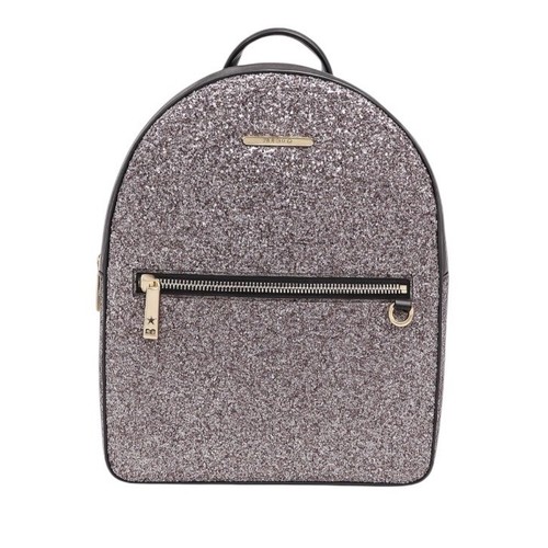 ALDO Silver Glitter Mini Backpack Purse Sparkle Small Bag Zip Pocket ...