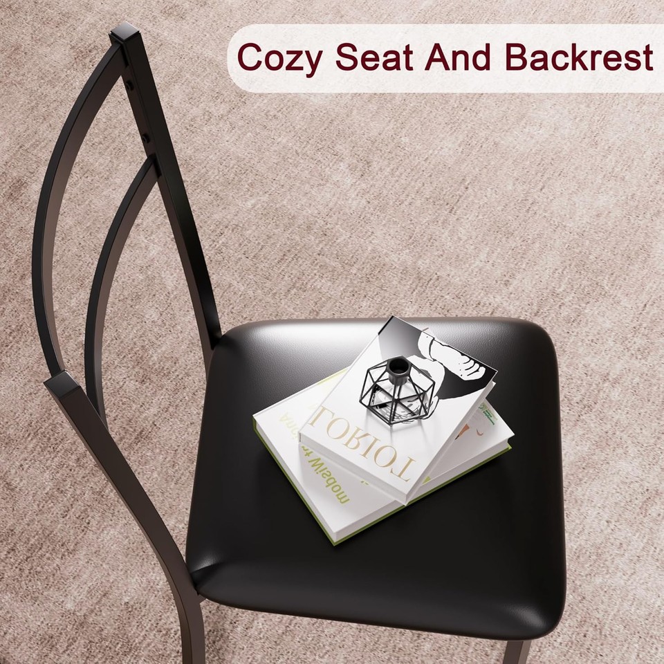 Dining Table for 2,Kitchen Dining Table+Chairs, Round Dinner Table w ...