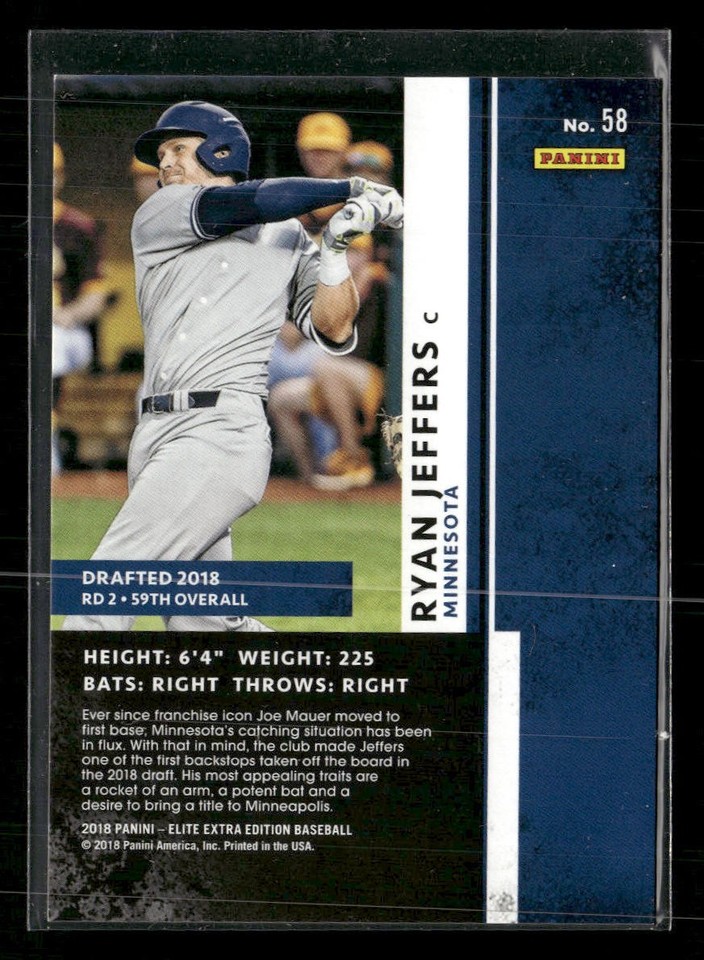 2018 Panini Elite Extra Edition #58 Ryan Jeffers #/999 Rookie | eBay