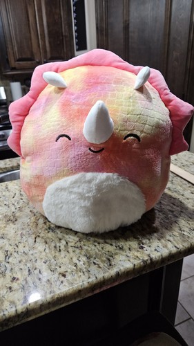 Squishmallow Trinity Triceratops Plush 12" Tie-Dye Pink 2023 Closed ...
