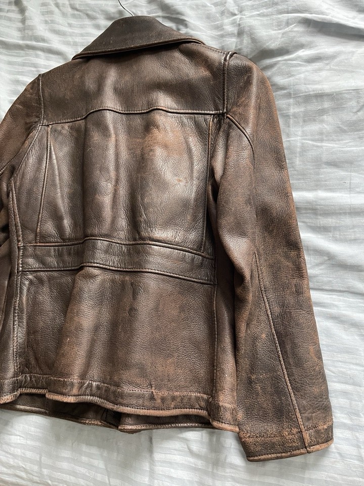 40s Horse Hide Half Belt Leather Jacket Size 36 Men's Brown Hercules ...