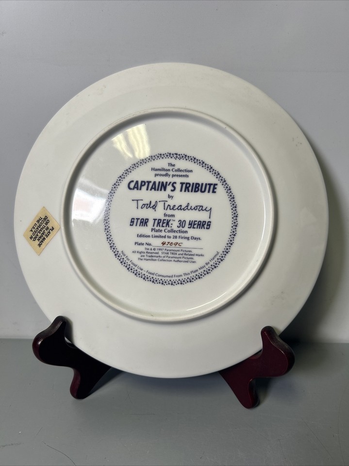 Star Trek CAPTAIN'S TABLE VNTG 90’s 24k Gold & porcelain Plate Todd ...
