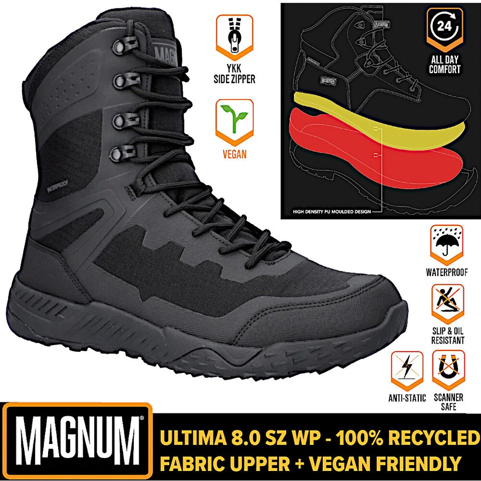 Magnum Hi-Tec Ultima 8.0 SZ WP Security Boots Tactical Einsatzstiefel ...