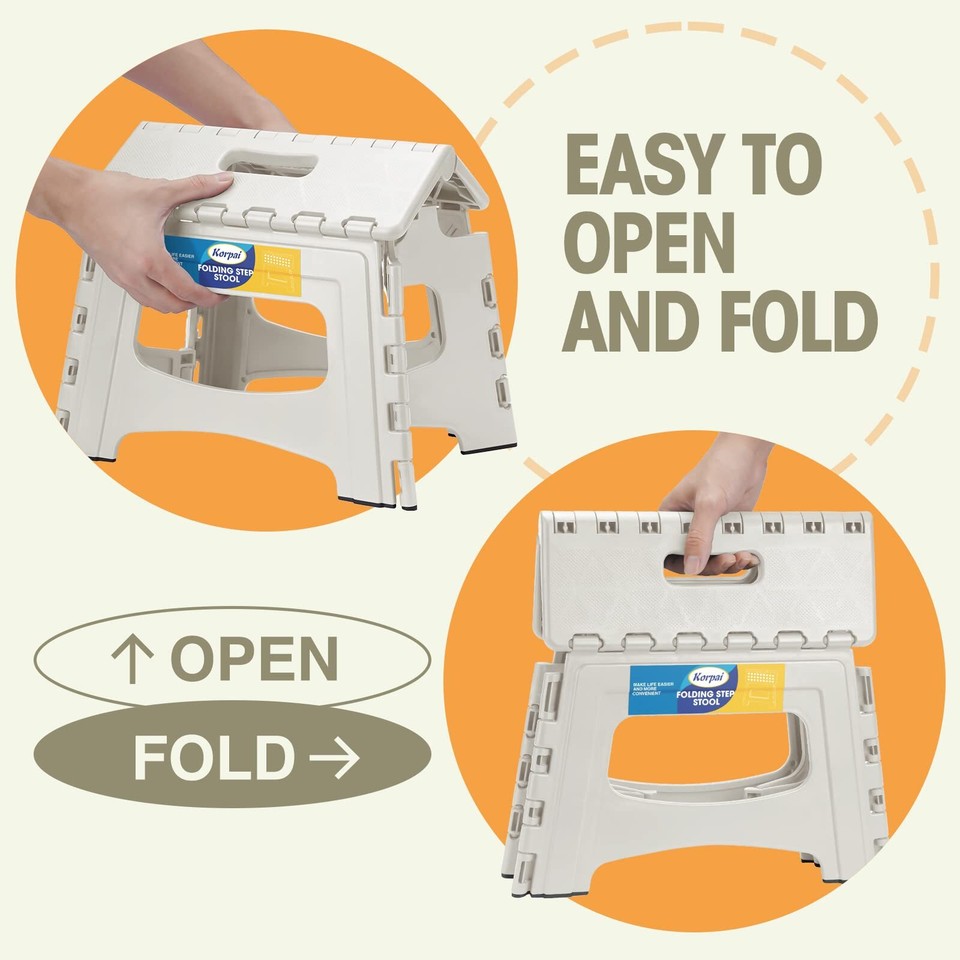 Upgrade 9" Folding Step Stool for Adults and Kids Holds Up to 300 lbs ...