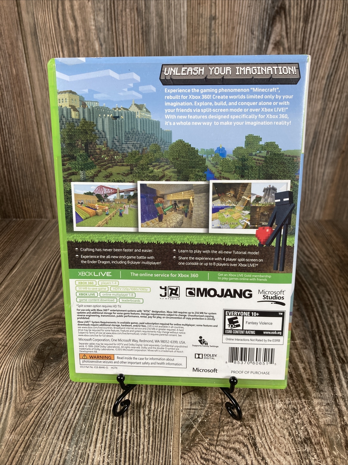 MINECRAFT Xbox 360 (2004) Game and Case, Multiplayer Explore Build, No ...