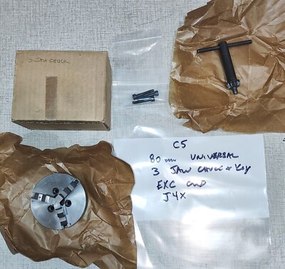 Emco Compact 5 Lathe 80mm 3 Jaw Universal Chuck & Key in Box PN 200410 ...