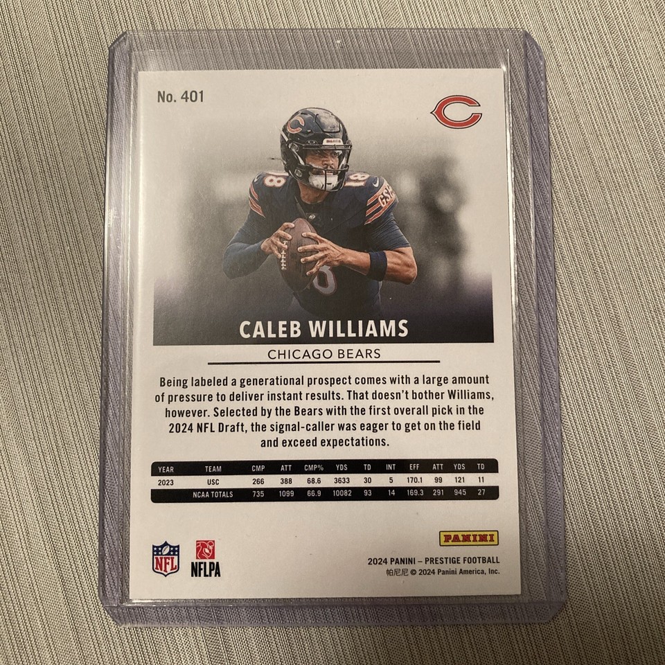 Chicago Bears Caleb Williams 2024 Panini Prestige Football Rookie Card ...