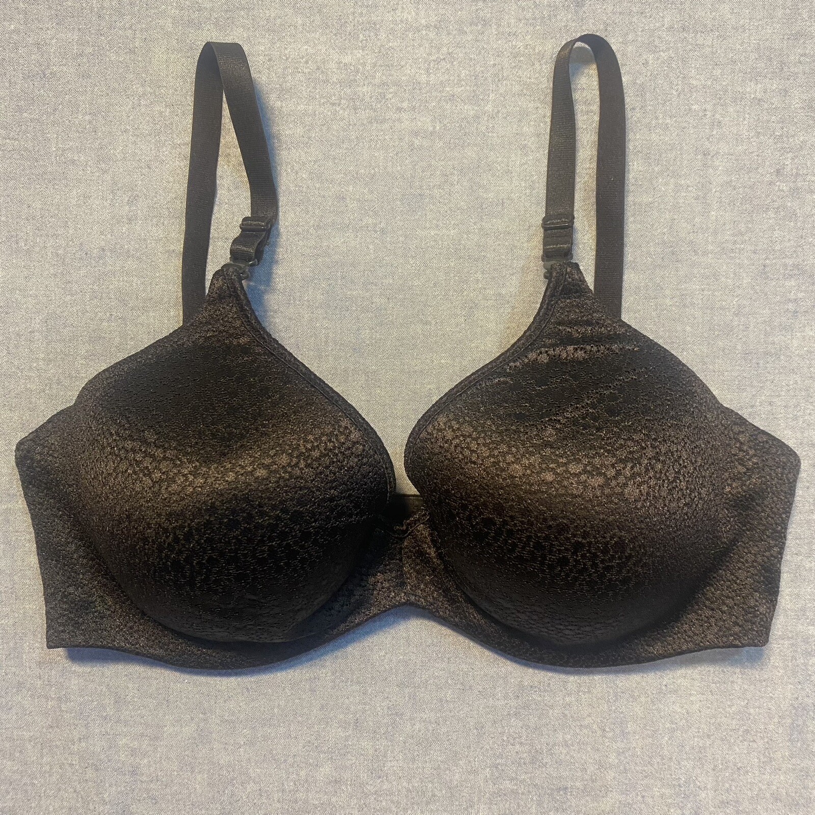 Barely There Black Bra D34 Front And Back Close Under… - Gem