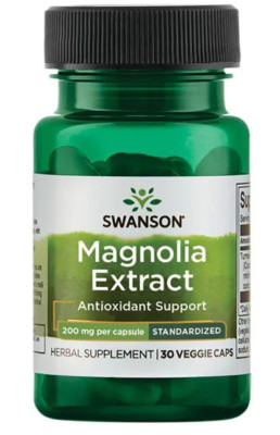 Swanson, MAGNOLIA BARK EXTRACT 200mg 30 caps stand. is 90% Honokiol ...