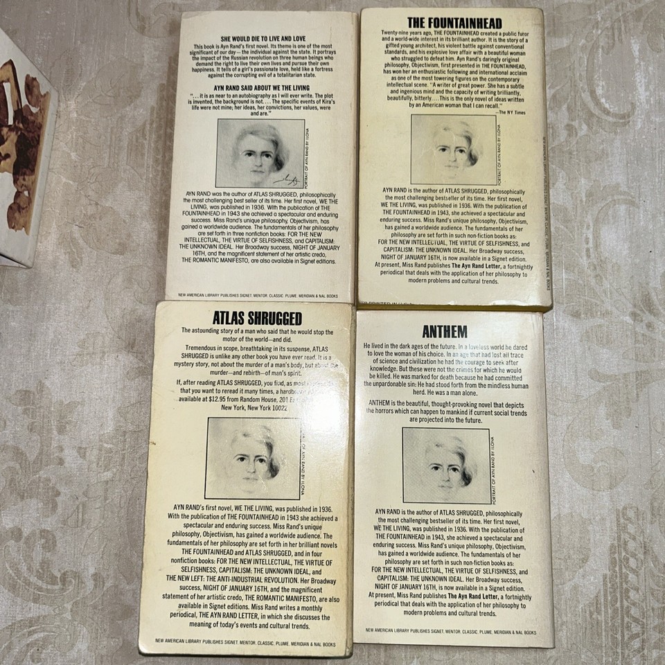 Ayn Rand Box Set of Four Books Slipcase Signet PB | eBay