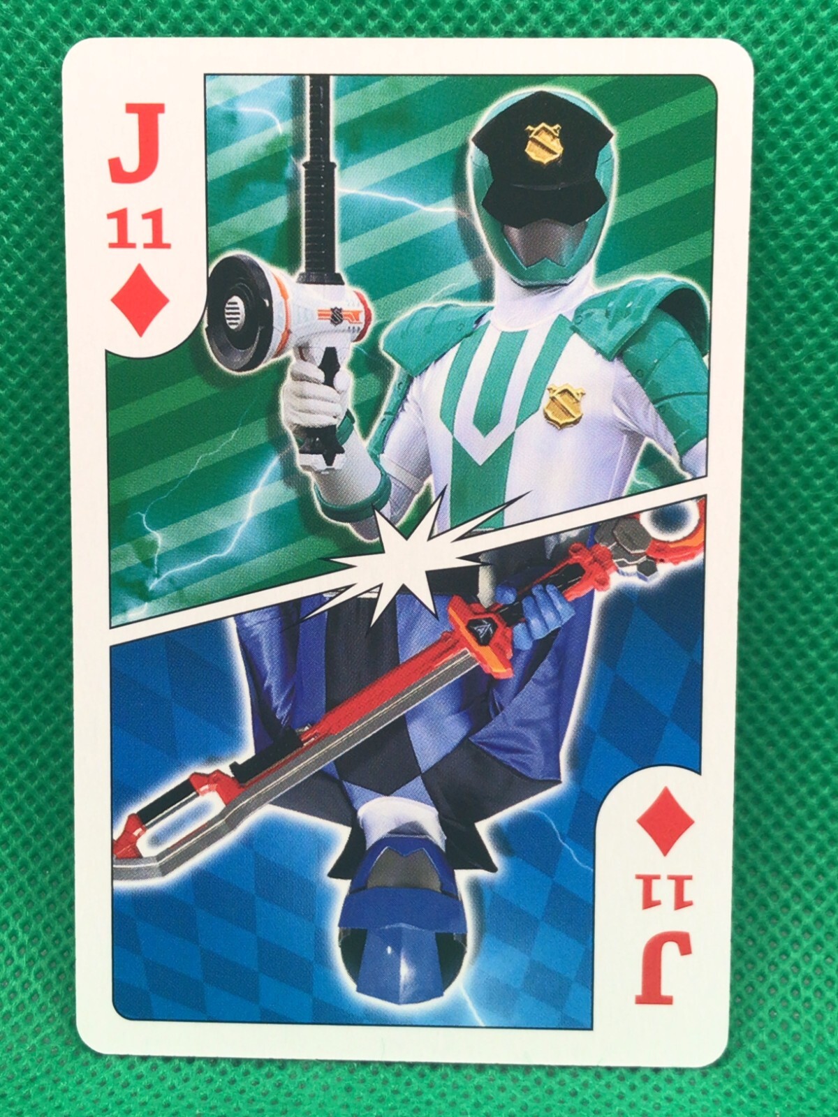 Green Blue Diamond J Lupinranger vs Patranger Power ranger playing card ...