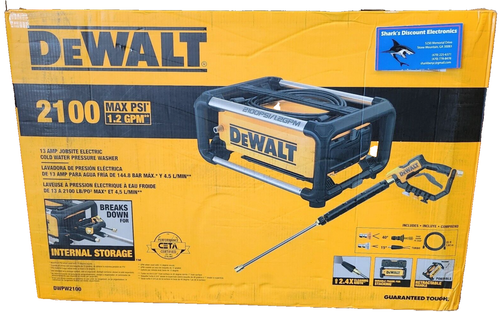 DeWALT DWPW2100 2,100 PSI Electric Cold Water Pressure Washer- NEW ...