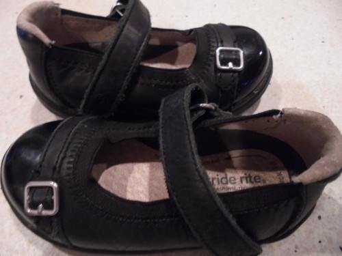 todder girls Stride Rite black leather mary jane shoes size 5 near ...