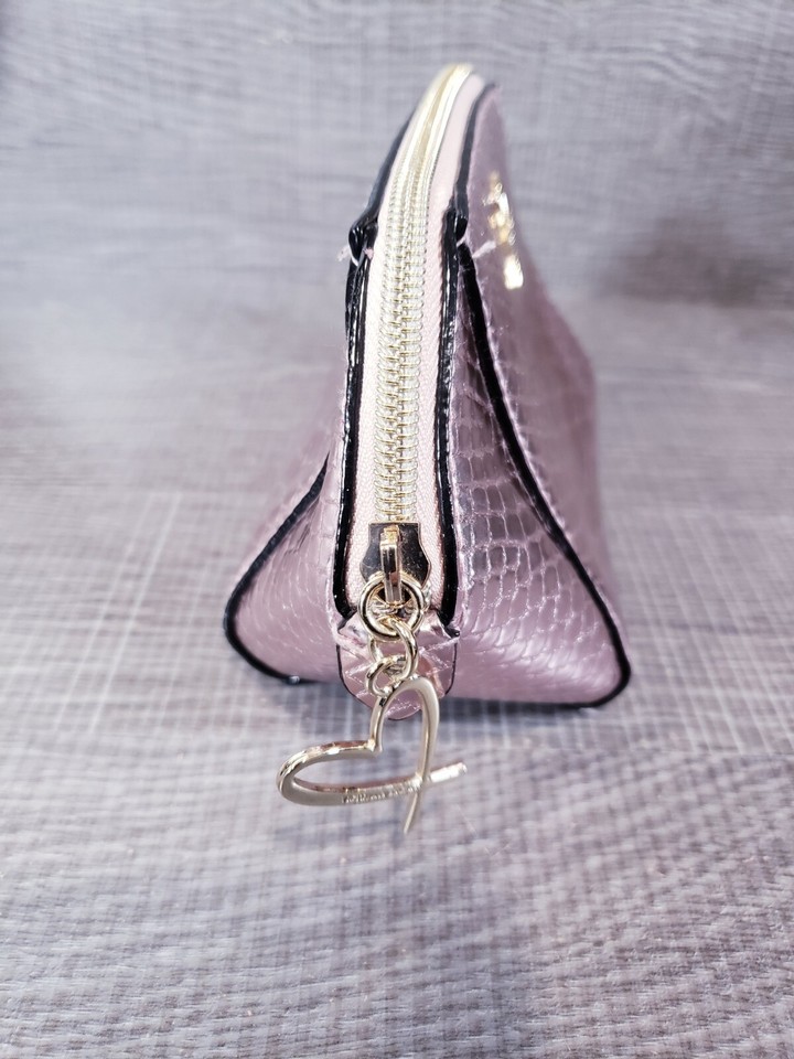 VICTORIA'S SECRET LOVE SILVER WEDGE PYTHON COSMETIC BAG POUCH NEW! | eBay