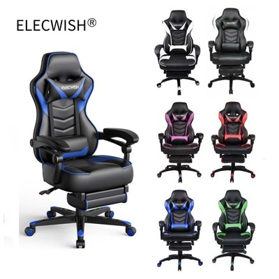 ELECWISH Gaming Chair Leather PU Office Chair Recliner Swivel Seat with ...