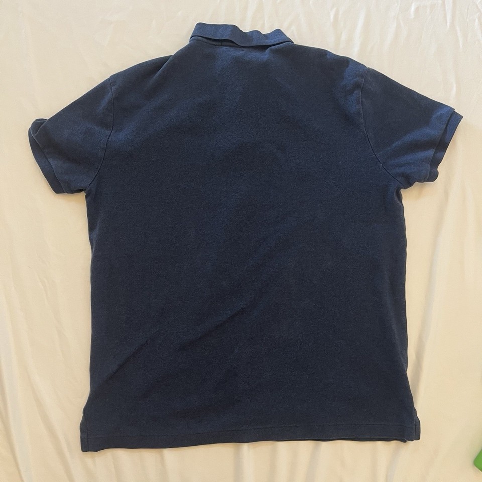 Polo Ralph Lauren Mens Navy Blue Custom Slim Fit Polo Shirt L Flesh ...