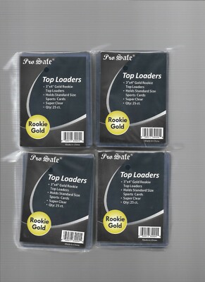 100 GOLD ROOKIE CARD TOP LOAD CARD HOLDERS + 100 PREMIUM SOFT SLEEVES ...