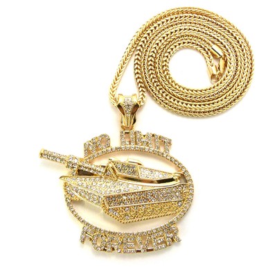 HIP HOP ICE BLING NO LIMIT RECORDS PENDANT WITH 36" FRANCO CHAIN* | eBay