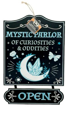 Vintage style halloween OPEN "Mystic parlor of Curiosities & Oddities ...