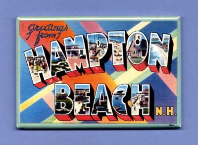 HAMPTON BEACH NEW HAMPSHIRE *2X3 FRIDGE MAGNET* LARGE LETTER POSTCARD ...