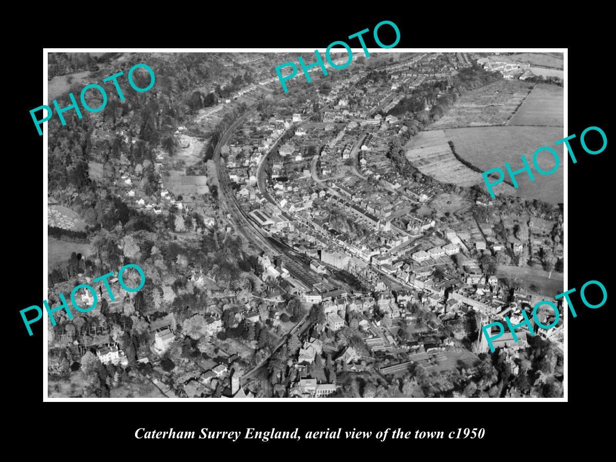 OLD LARGE HISTORIC PHOTO OF CATERHAM SURREY ENGLAND AERIAL VIEW OF TOWN ...