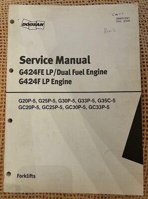 Doosan Service Manual G20P-5, G25P-5,G30P-5,G33P-5, G35C-5, GC20P-5 ...