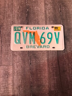 Florida “BREVARD”License Plate May 1999 QVM 69V💥 | eBay