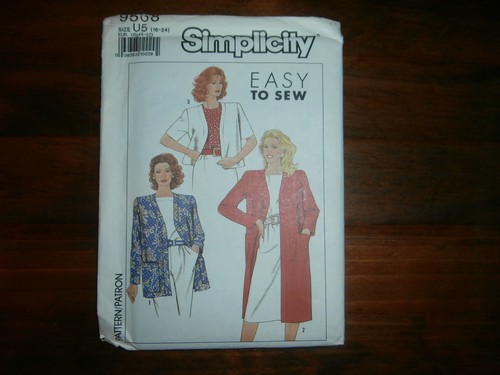 Simplicity 9568 Size 16-24 Misses' Unlined Jacket Three Lengths ...