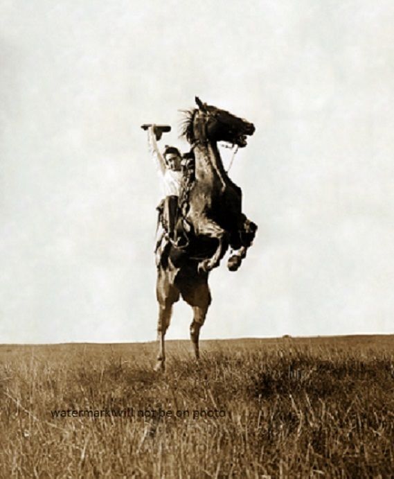 Cowboy With His Horse In Bonham Texas 1908 Old West 8x10 Picture ...