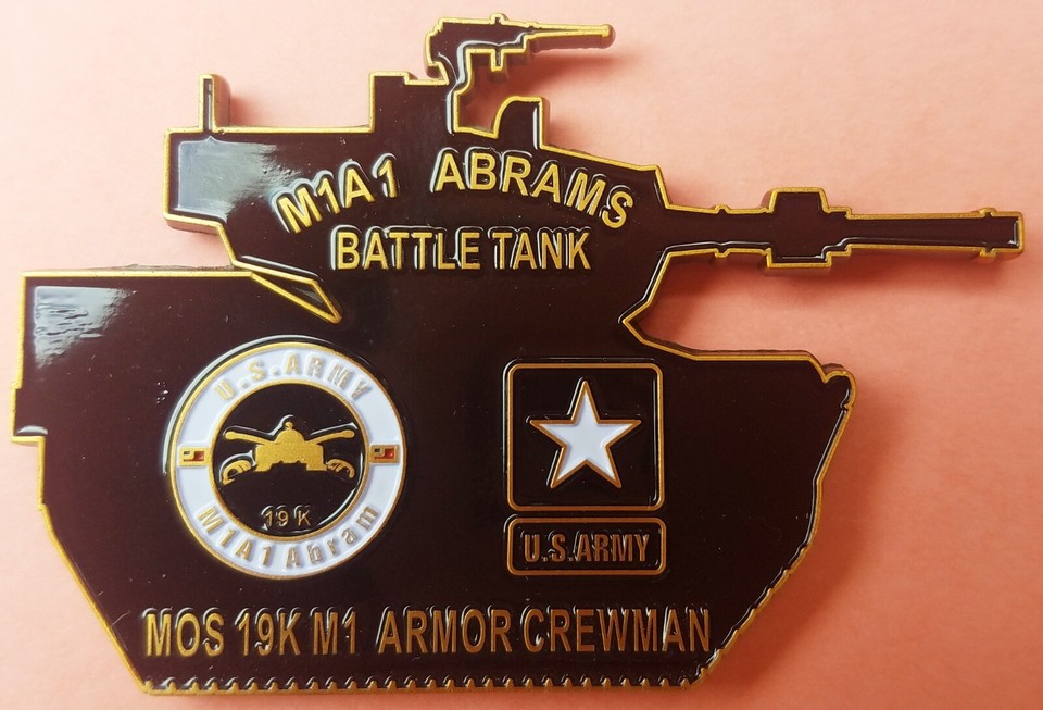 US Army MOS 19K M1A1 Battle Tank Challenge Coin. 2" a 109 | eBay