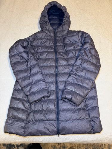 Eddie Bauer blue EF 650 down packable Mid-length coat sz xl | eBay
