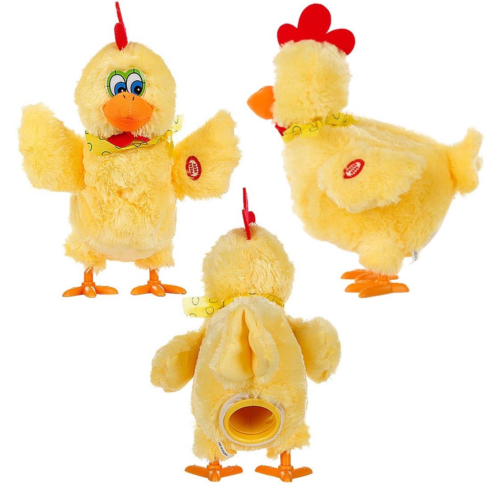 AOSUYOU Easter Chicken Animal Toy Doll Laying Egg Electric Crazy Plush ...