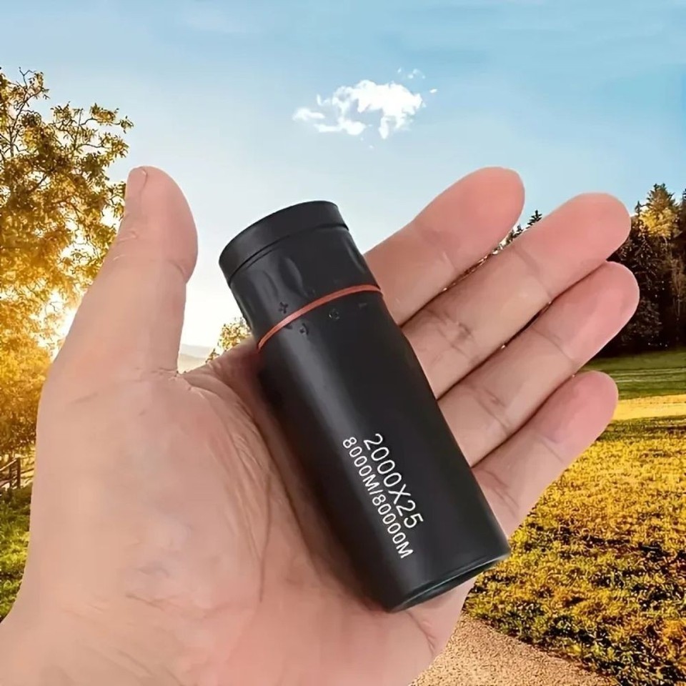 2pcs 2000X25 Hd Monocular Telescope Compact, Portable Scope For Hunting ...