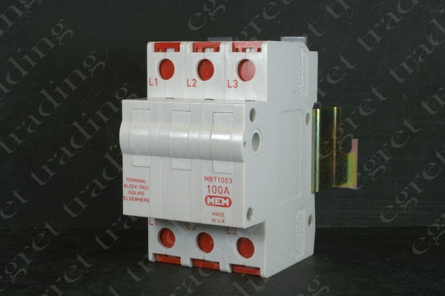 MEM Eaton 100 Amp Terminal Block 100a Triple Pole 3 Phase Memshield 2 ...