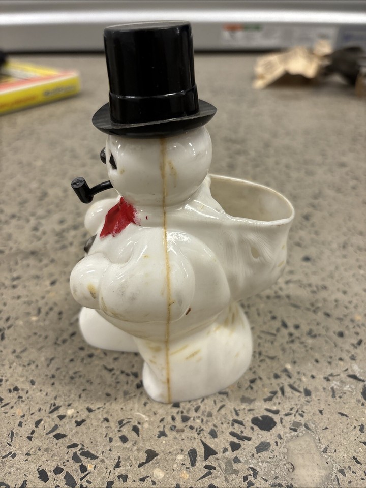 CIRCA 1950S MILLER CHRISTMAS SNO MAN SNOWMAN 5" TALL PLASTIC NIGHT ...