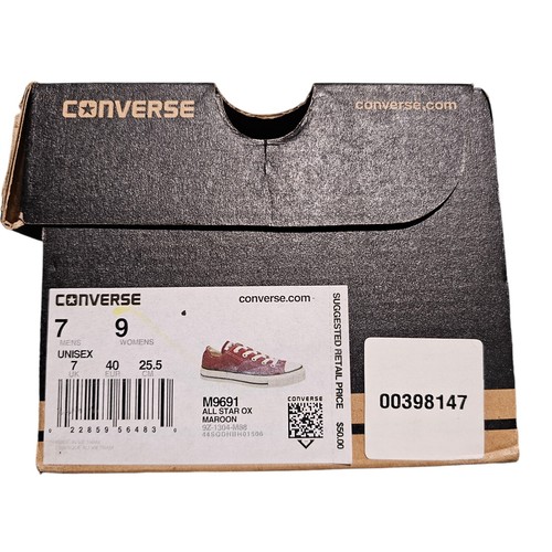 CONVERSE M9691 ALL STAR OX MAROON Unisex MENS 7, WOMENS 9 | eBay
