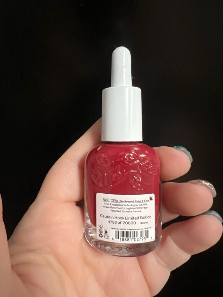 Nailtopia Disney 100 Captain Hook Red Nail Lacquer Polish Collection 0 ...