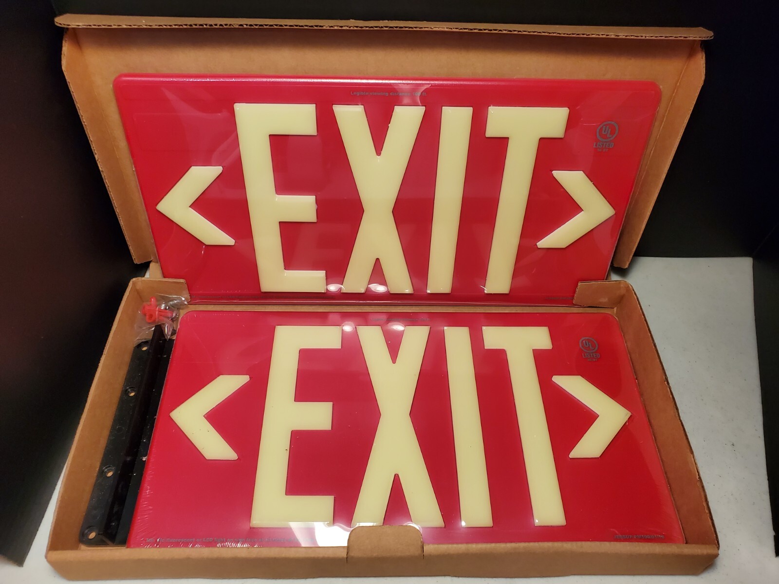 Jessup GLO BRITE 7072-B Red Double Sided Exit Sign 100' Indoor/Outdoor ...