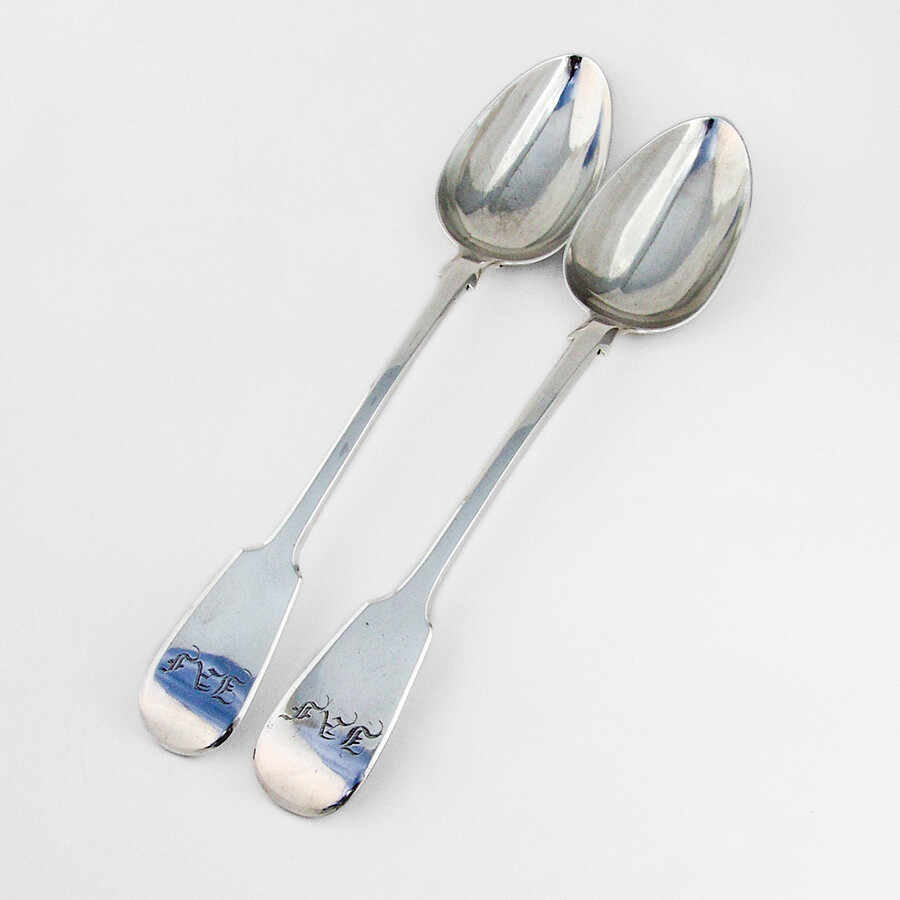 English Stuffing Spoons Pair Sterling Silver London 1835 Mono | eBay