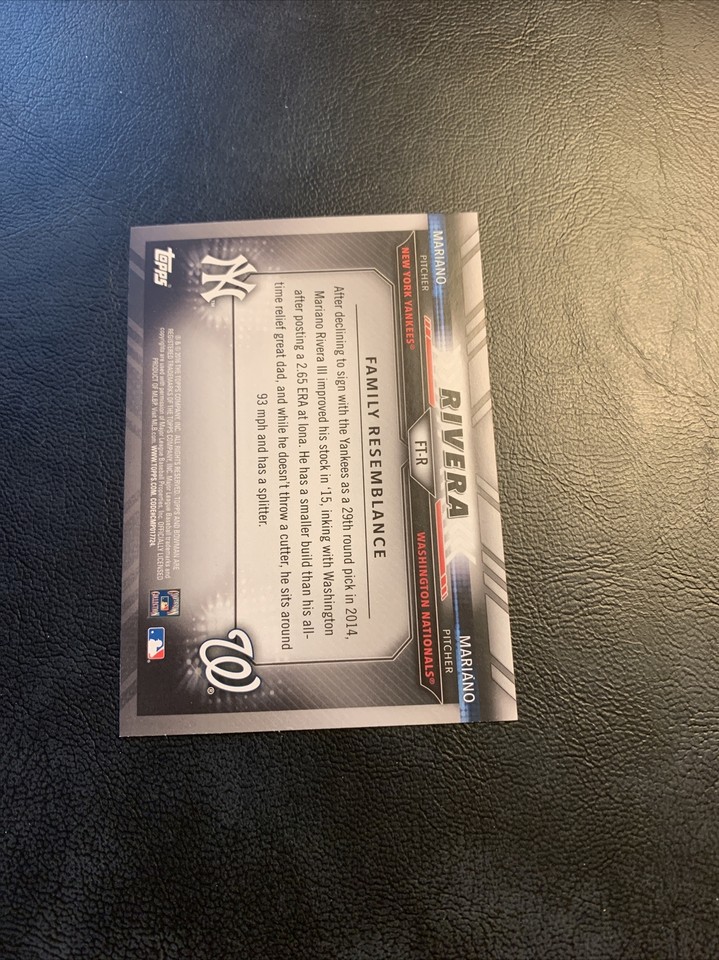B41a Ft R Mariano Rivera New York Yankees 2016 Bowman family tree | eBay