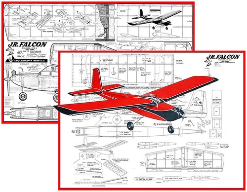 Carl Goldberg Model Airplane Plans (RC): Jr. FALCON 37" for .049-.074 ...