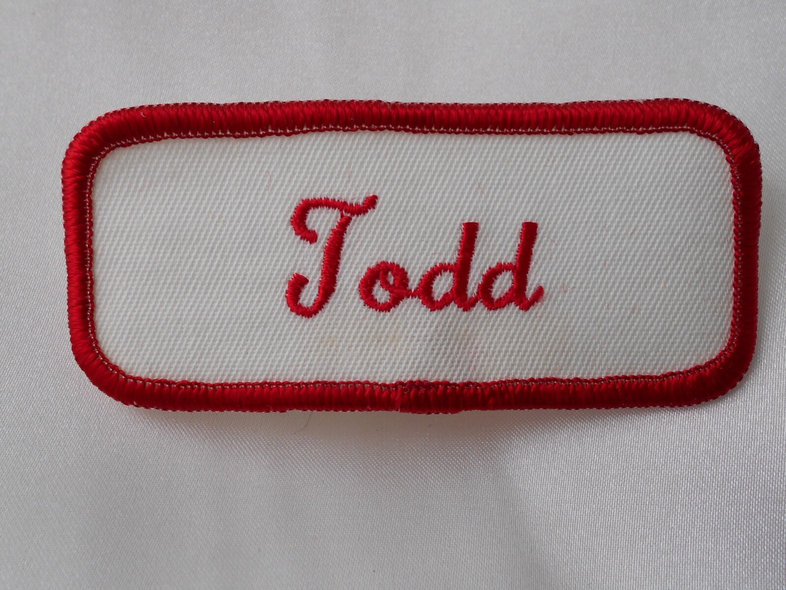 TODD USED EMBROIDERED VINTAGE SEW ON NAME PATCH TAGS ASSORTED COLORS | eBay