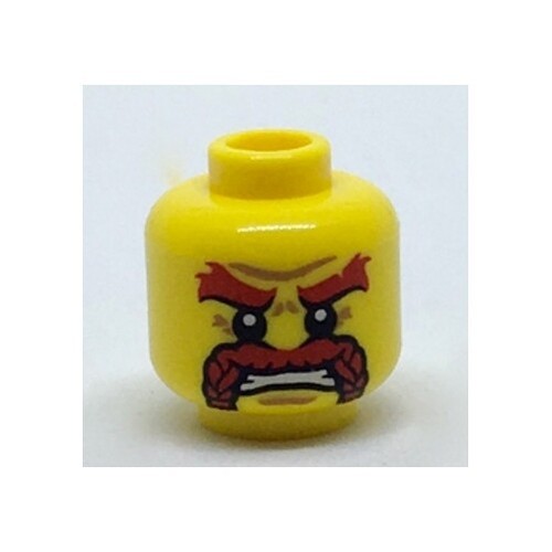 LEGO - Minifig, Head Thick Eyebrows and Braided Moustache, Angry ...