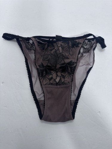 Wylde Fine lingerie panties black brown sheer string bikini size S | eBay