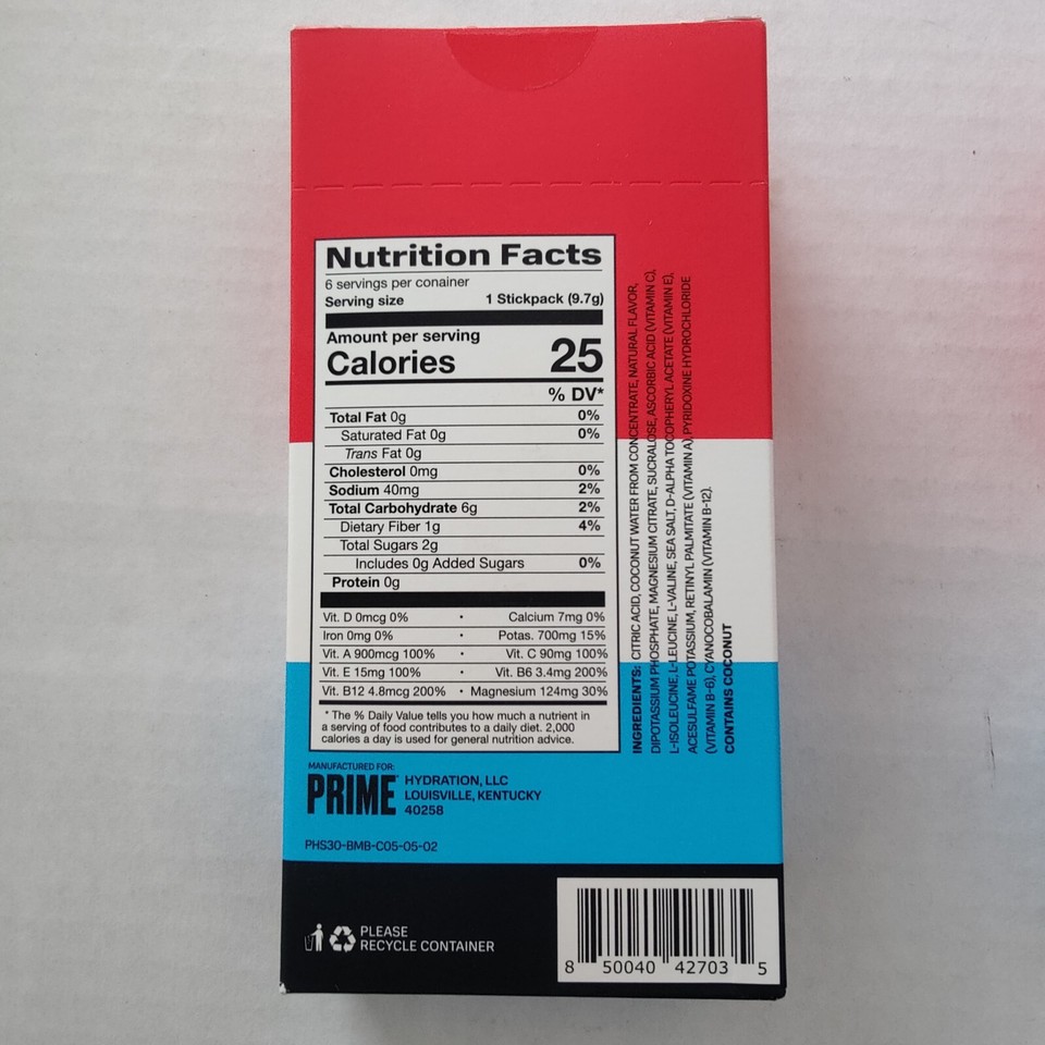 Prime Hydration Ice Pop Electrolyte Drink Mix 18 Sticks (3 Boxes) Exp ...